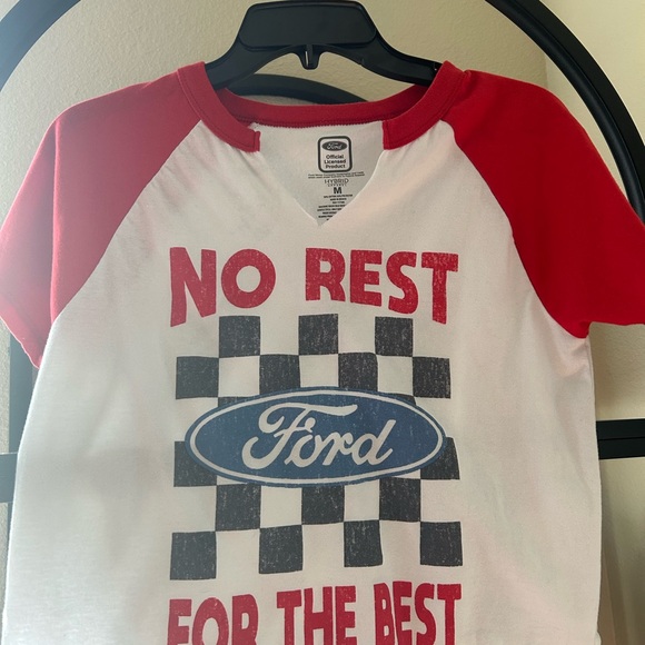 Ford | Tops | Ford Red And White Short Sleeve Tee With Racing Graphic ...